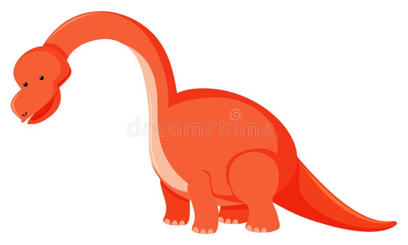 Single Picture of Brachiosaurus in Orange Color Stock Illustration ...