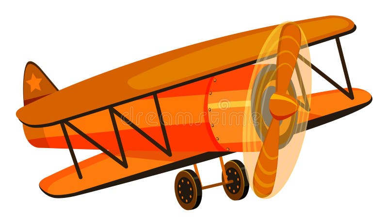 Single Picture of Orange Airplane Stock Vector - Illustration of single ...