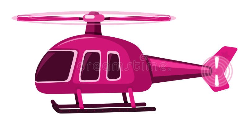 Pink Helicopter Aircraft Vehicle Icon Isolated on Blue Background ...
