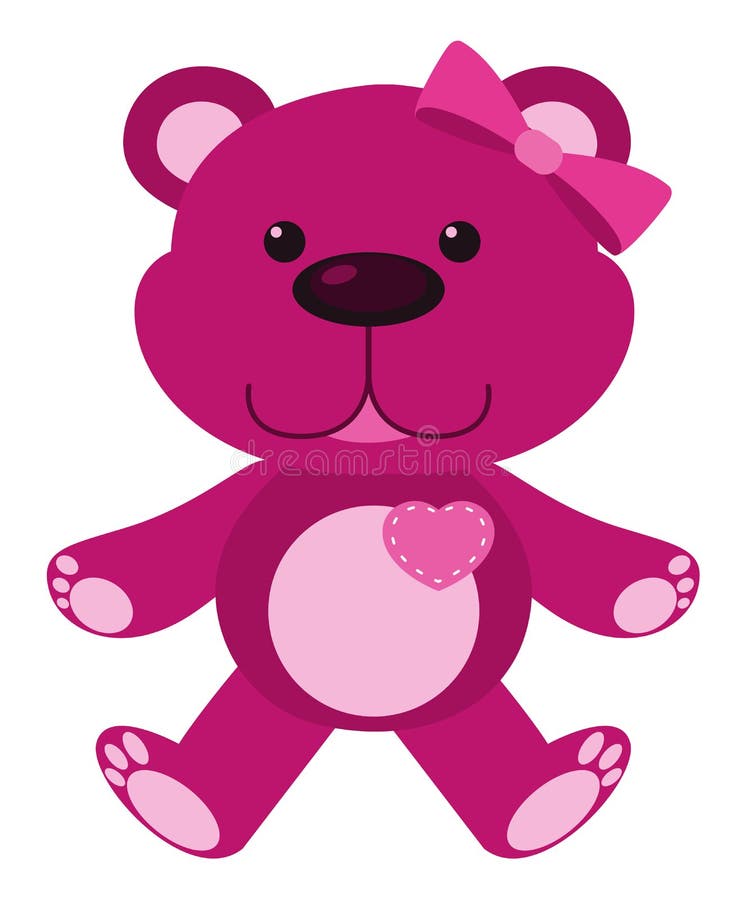 Single Picture of Pink Teddy Bear Stock Illustration - Illustration of ...