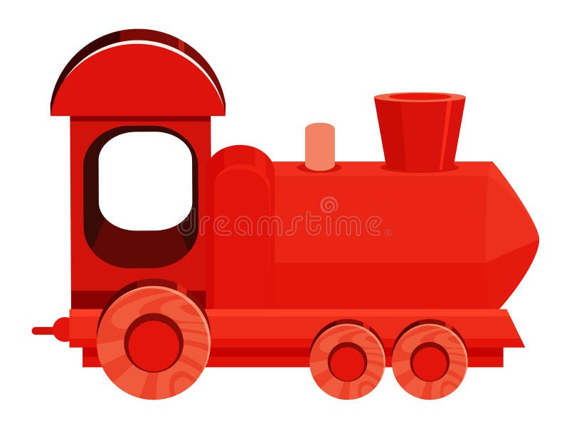 Single Picture of Red Train on White Background Stock Illustration ...