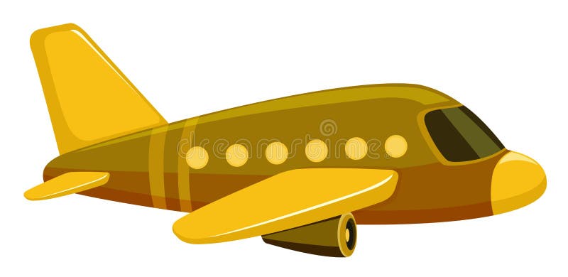 Yellow Plane With Dotted Line Heart. Vector Drawing By Hand. Color ...