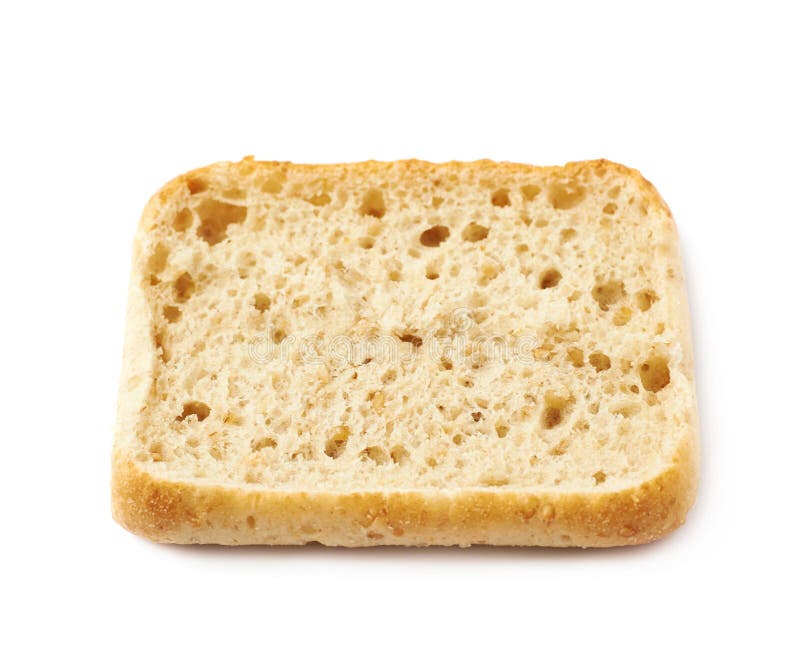 Single Bread Crouton Isolated Stock Photo - Image of cracker, food ...