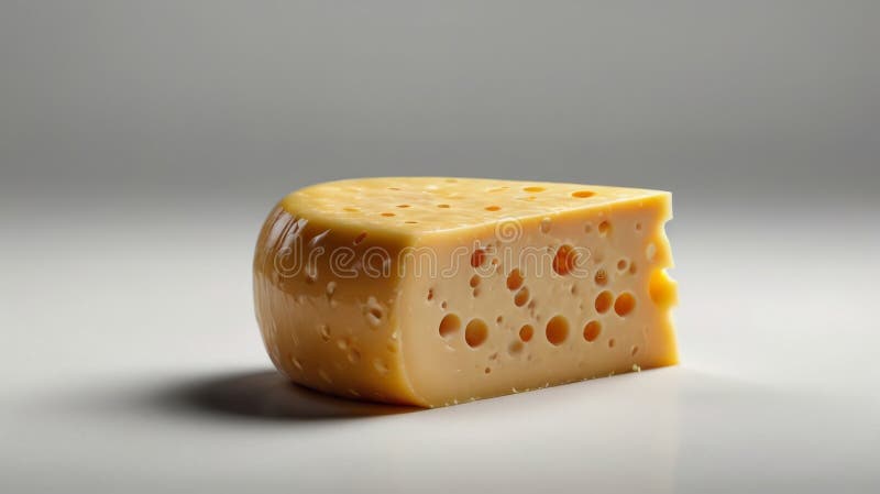 Single Piece of Cheese on White Background Stock Illustration ...