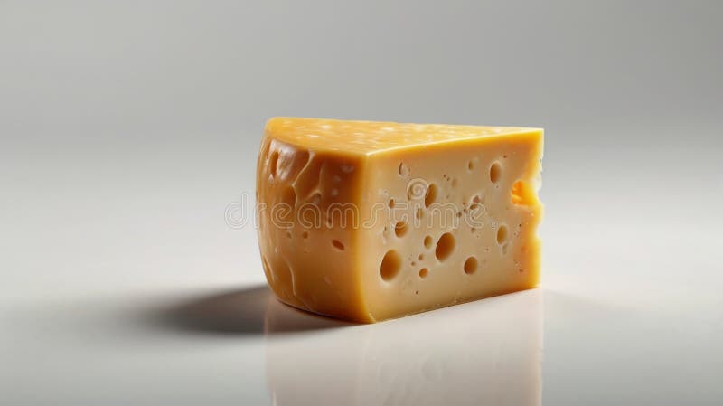 Single Piece of Cheese on White Background Stock Illustration ...