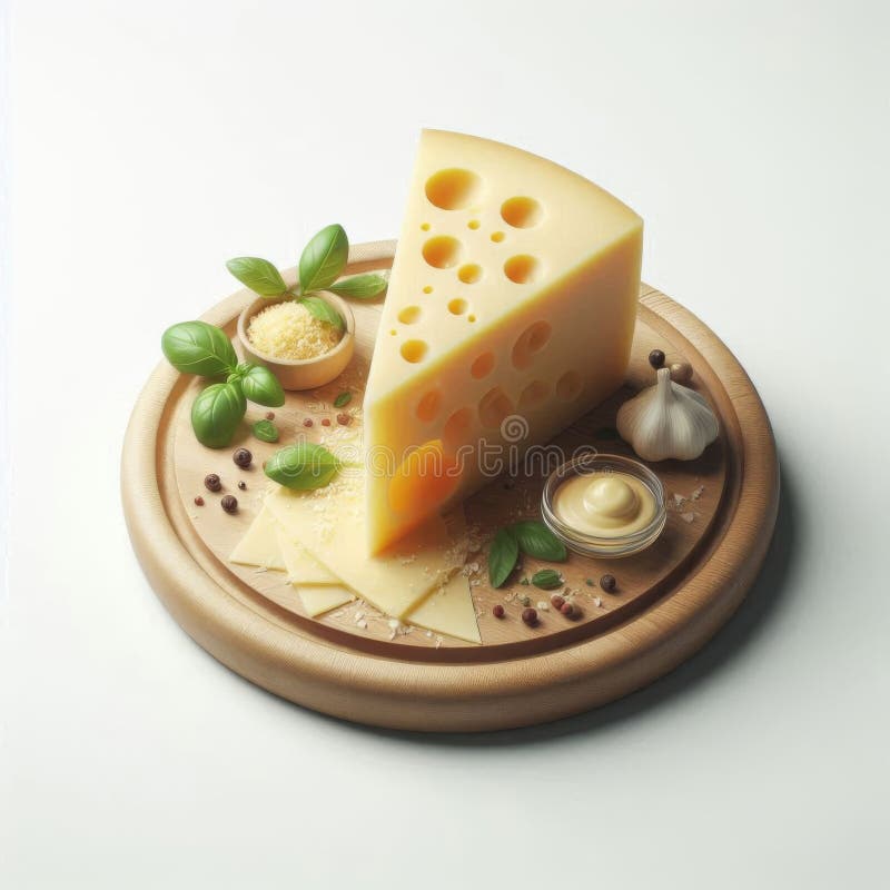 Single Piece of Cheese on White Background Stock Illustration ...