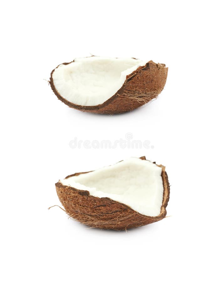 Single Coconut Fruit On Yellow Plain Background, Abstract Food Tropical ...