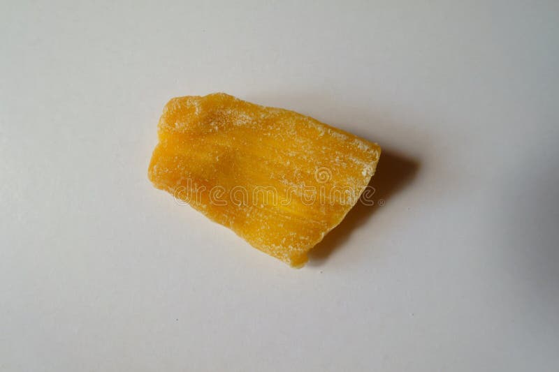 Single Piece of Yellow Dried Jack Fruit from Above Stock Image - Image ...