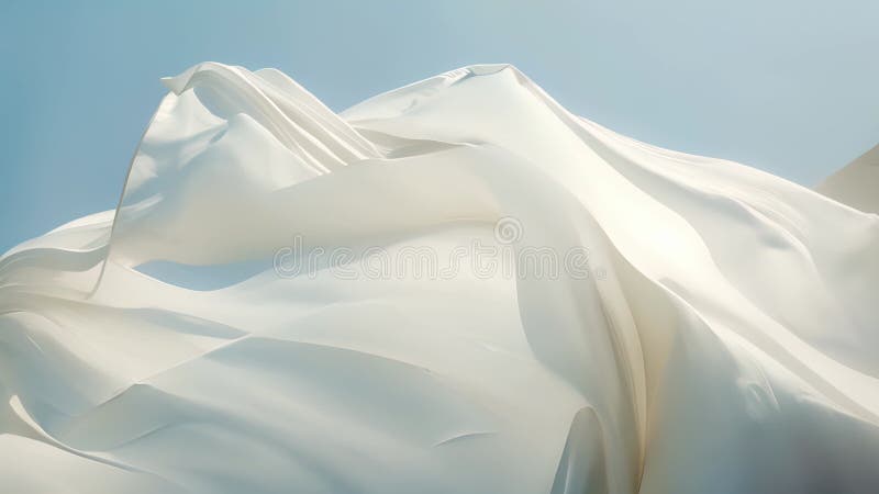 A Single Piece of Flowing White Fabric Cascading Down the Side of a ...