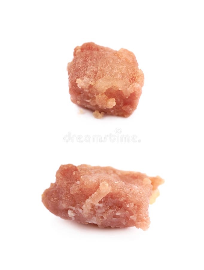 Single Piece of Fried Bacon Cube Stock Photo - Image of diced, isolated ...