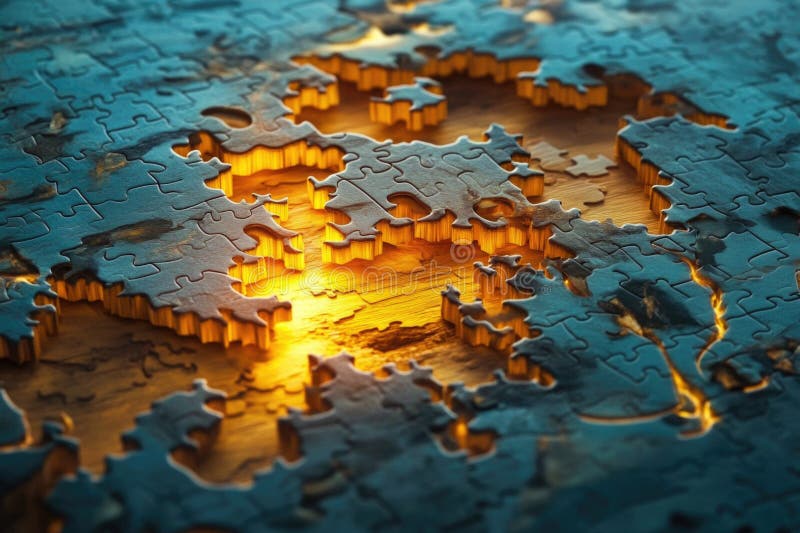 A Single Piece of a Jigsaw Puzzle Featuring the Sun Setting in the ...