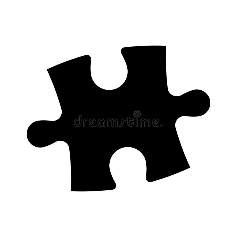 Single Piece of Jigsaw Puzzle. Simple Flat Black Vector Silhouette ... Single Piece of Jigsaw Puzzle. Simple Flat Black Vector Silhouette ...