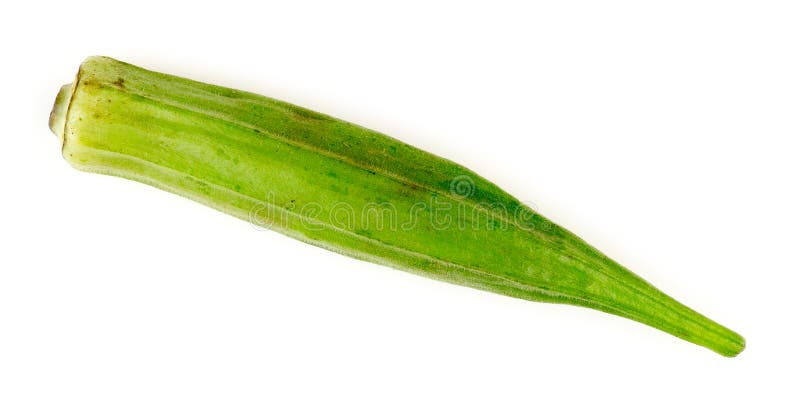 One Piece Okra On White Background Stock Photo - Image of cooking ...
