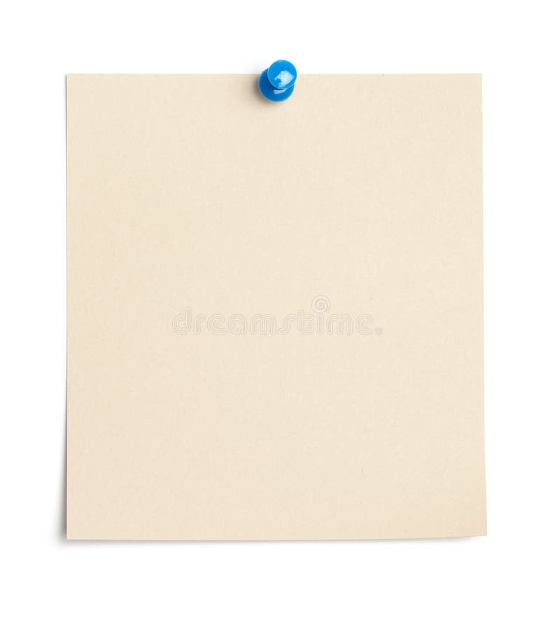 Empty Piece Of Paper With Thumb Tack Stock Photo - Image of work, piece ...