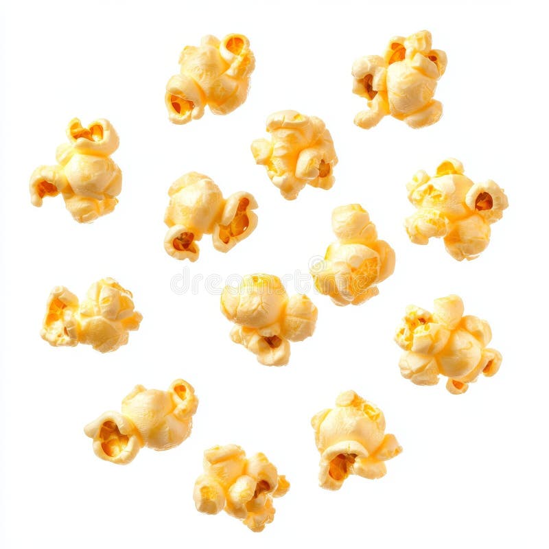 A Single Piece of Popcorn, Set Against a Clear Background Stock Image ...