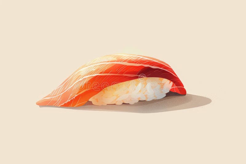 A Single Piece of Sushi Elegantly Placed on a Plain White Surface, an ...