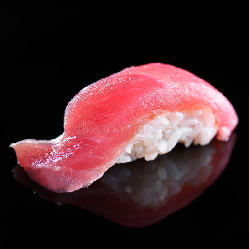 Single Piece Tuna Sushi Nigiri Black Background Stock Photos - Free ...