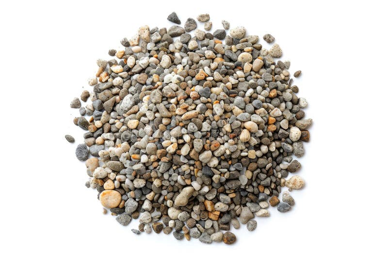 A Single Pile of Gravel Resting on a White Surface, with Clean Lines ...