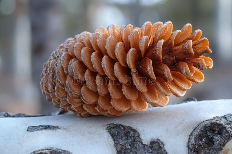 A Single Pine Cone Resting on the End of a Tree Branch, with Foliage ...