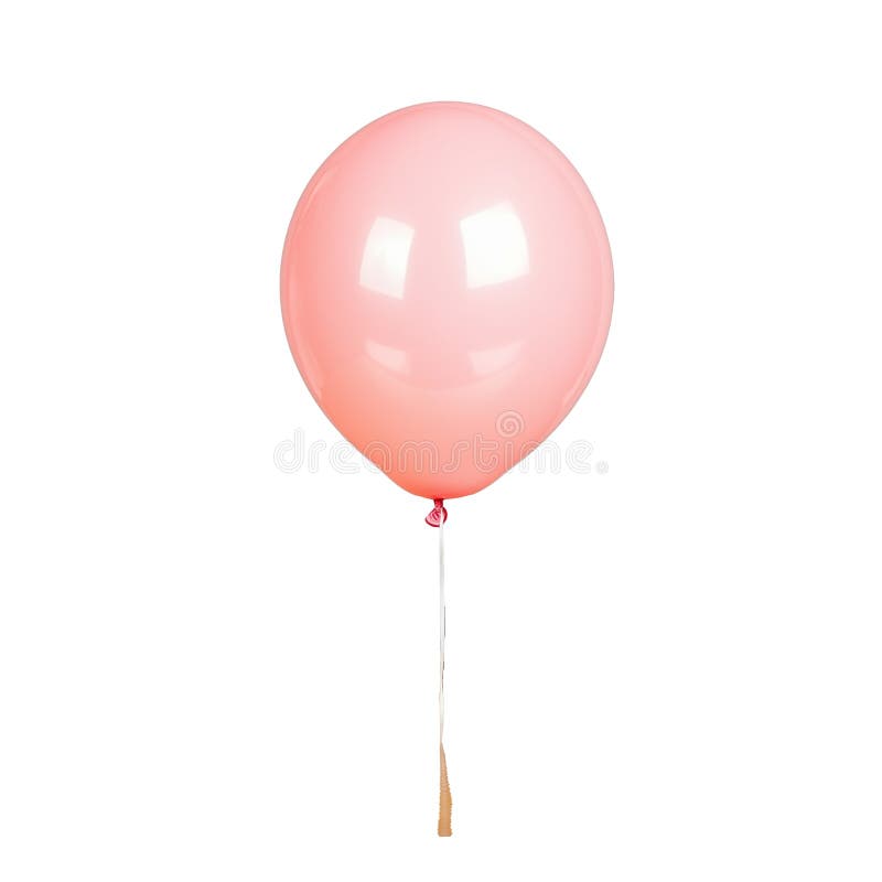 Single Pink Balloon Floating with a String on Transparent Background ...