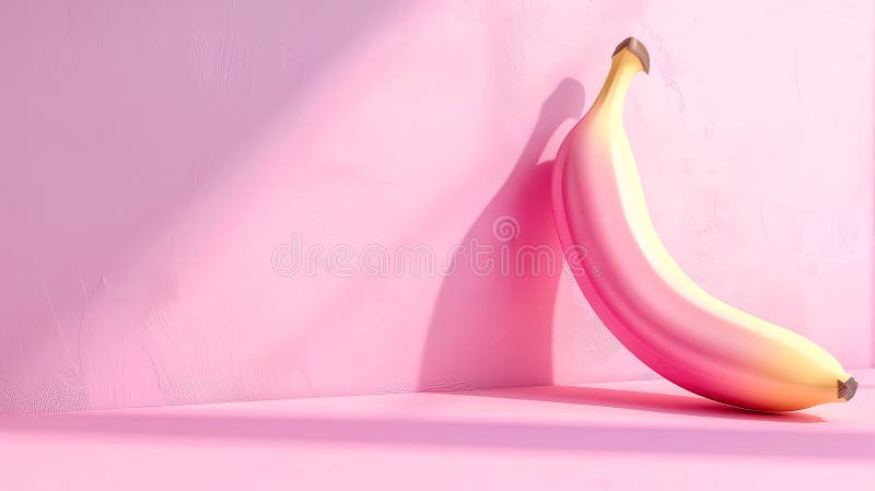 Single Pink Banana on Pink Background Stock Image - Image of frame ...