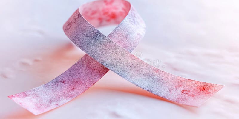 A Single Pink and Blue Ribbon Placed on a White Surface, Suitable for ...