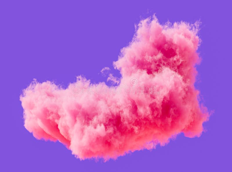 Single Pink Cloud Formation, Romantic Soft Cloud, 3d Rendering Stock ...
