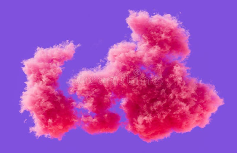 Single Pink Cloud Formation, Romantic Soft Cloud, 3d Rendering Stock ...