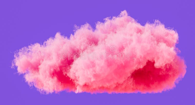 Single Pink Cloud Formation, Romantic Soft Cloud, 3d Rendering Stock ...