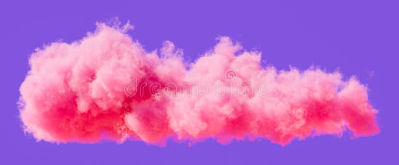 Single Pink Cloud Formation, Romantic Soft Cloud, 3d Rendering Stock ...
