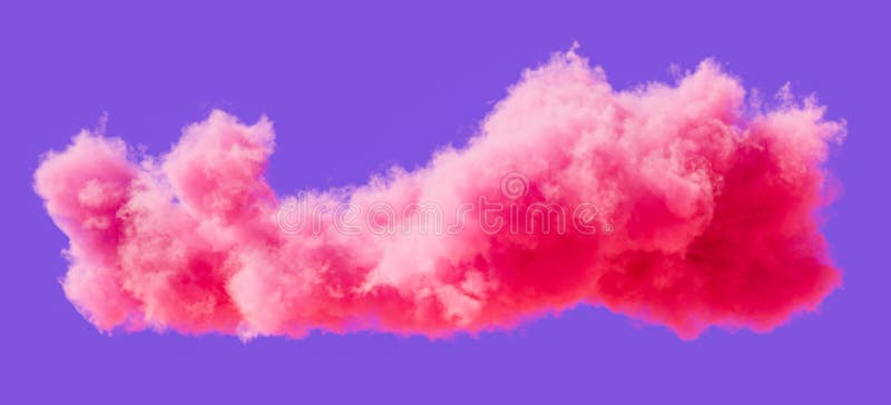 Single Pink Cloud Formation, Romantic Soft Cloud, 3d Rendering Stock ...