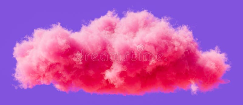 Single Pink Cloud Formation, Romantic Soft Cloud, 3d Rendering Stock ...