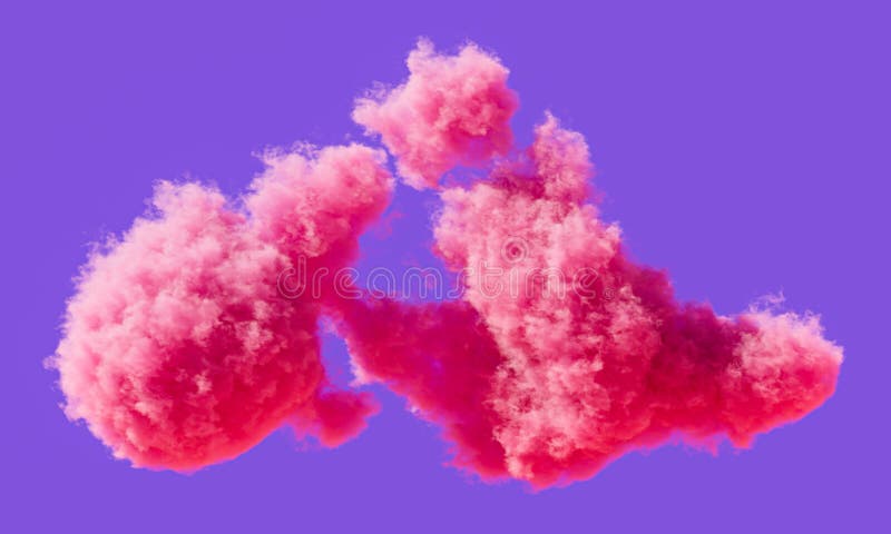 Single Pink Cloud Formation, Romantic Soft Cloud, 3d Rendering Stock ...