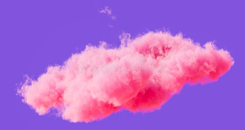 Single Pink Cloud Formation, Romantic Soft Cloud, 3d Rendering Stock ...