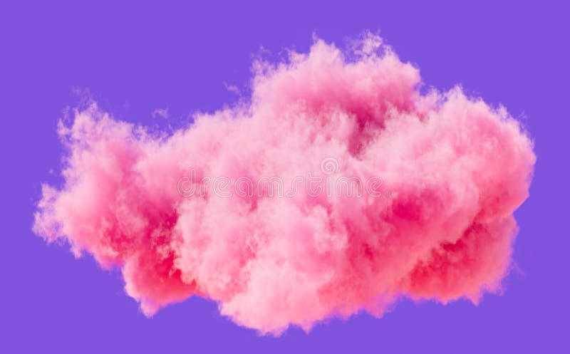 Single Pink Cloud Formation, Romantic Soft Cloud, 3d Rendering Stock ...