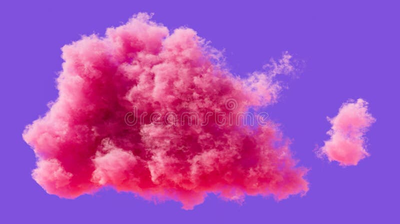 Single Pink Cloud Formation, Romantic Soft Cloud, 3d Rendering Stock ...