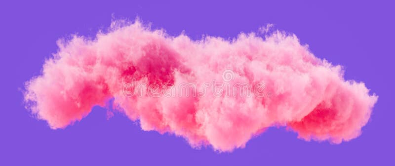Single Pink Cloud Formation, Romantic Soft Cloud, 3d Rendering Stock ...