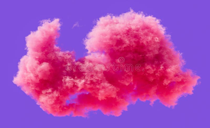 Single Pink Cloud Formation, Romantic Soft Cloud, 3d Rendering Stock ...