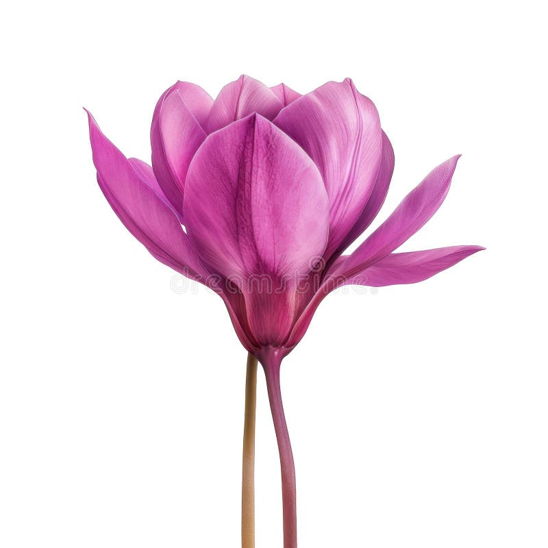 Single Pink Cyclamen Flower on White Background Stock Image ...