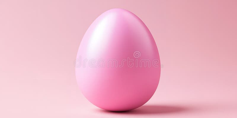 A Single Pink Egg Standing Upright on a Pink Surface with a Matching ...