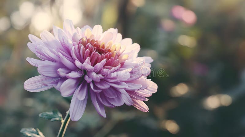 A Single Pink Flower in the Middle of a Field of Flowers Stock Image ...
