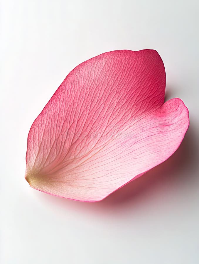 A Single Pink Flower Petal on a White Surface Stock Image - Image of ...