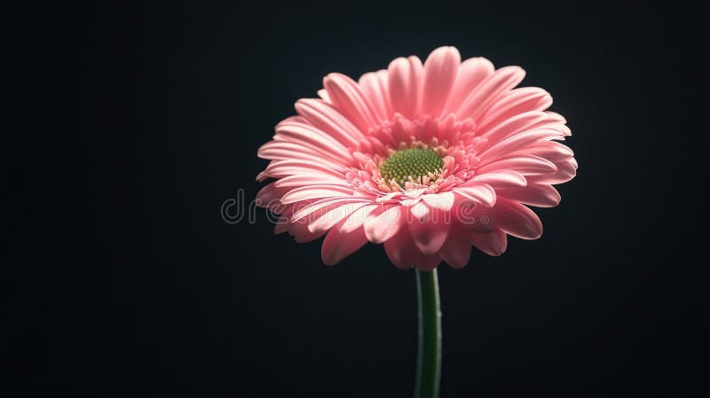 Pink Flower on Black Background Stock Image - Image of elegance ...