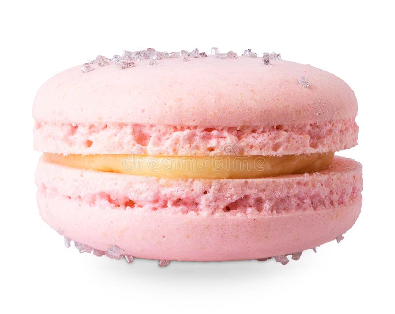 Pink Macaroon Isolated On White Stock Image - Image of confection ...