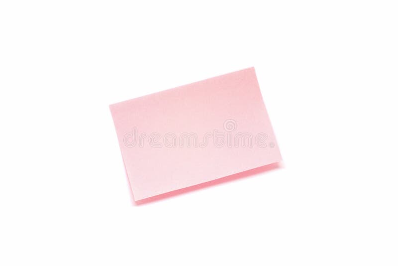 Single Pink Notepad Paper on White Background Stock Image - Image of ...