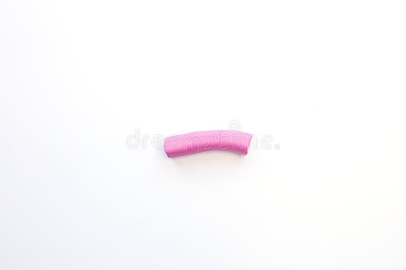 A Single Pink Piece of Modeling Clay Placed on a White Background ...