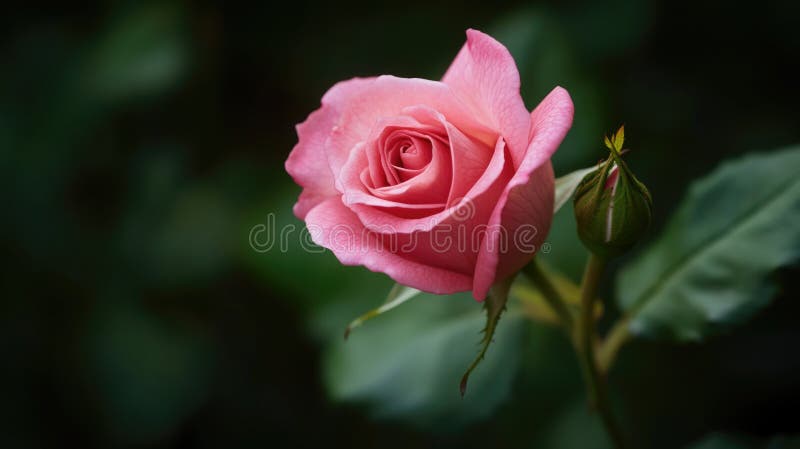 A Single Pink Rose Grows in the Darkness, Symbolizing Hope and Beauty ...