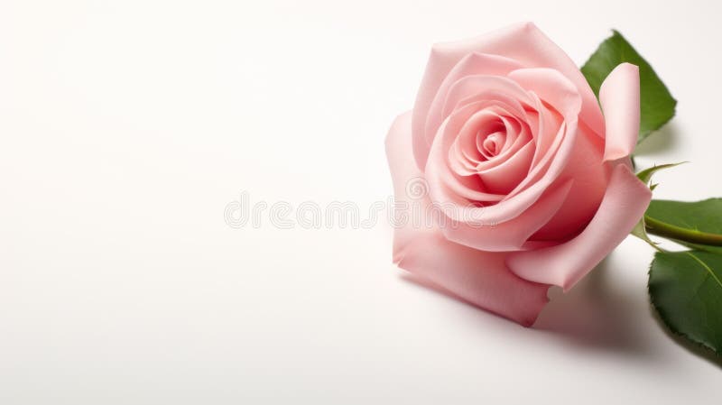 Single Pink Rose in Soft Focus on White. AI Generated Stock ...