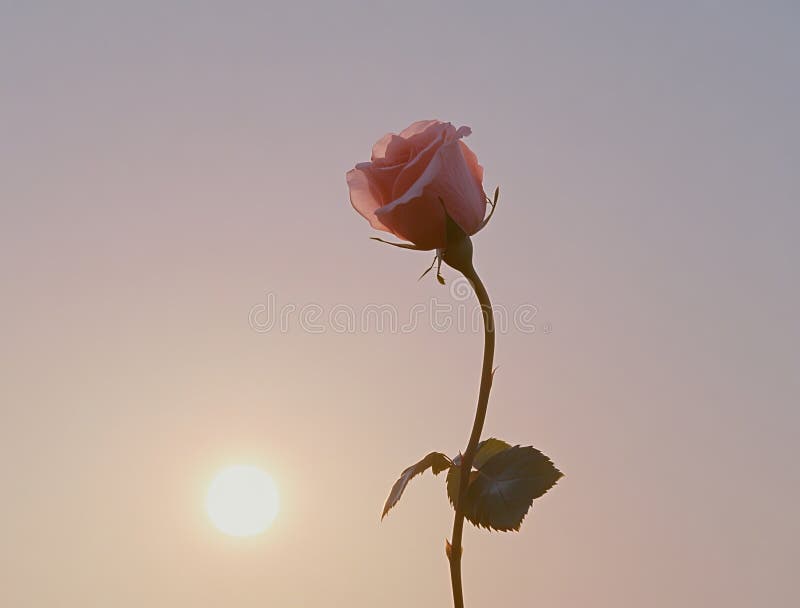 Single Pink Rose at Sunset stock photo. Image of gentle - 351468482