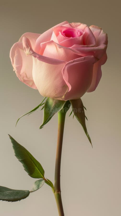 A Single Pink Rose in a Vase Stock Photo - Image of flower, botany ...